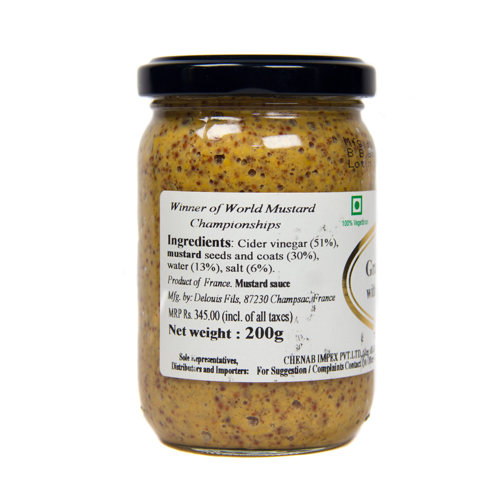 Delouis fils Grain Mustard with Cider Vinegar - Chenab Impex Pvt. Ltd.